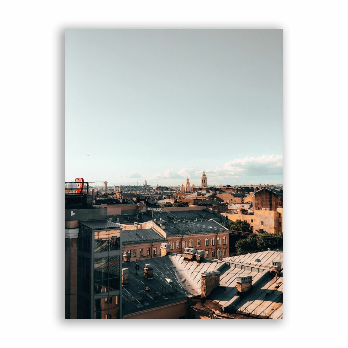 Постер, плакат на бумаге / Санкт-Петербург - Крыши / Размер 60 x 80 см