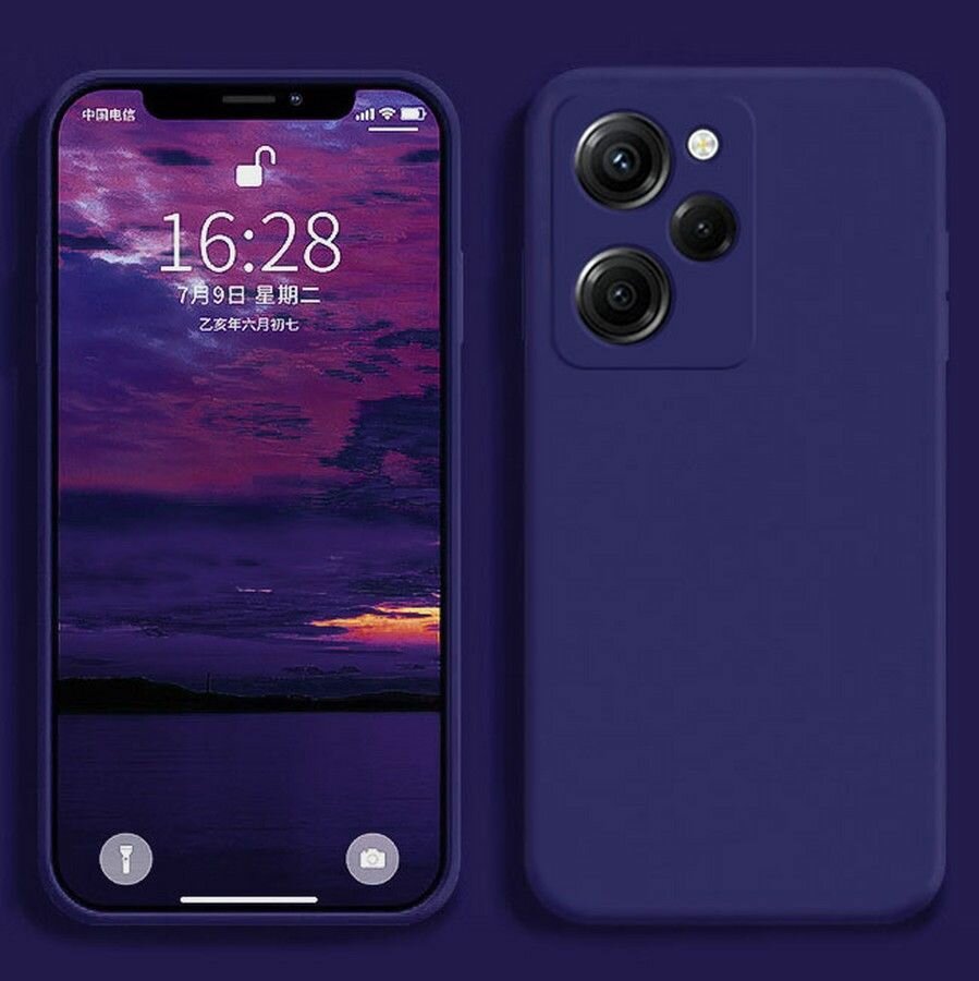Силиконовая накладка Silky soft-touch для Xiaomi Poco X5 Pro 5G синий