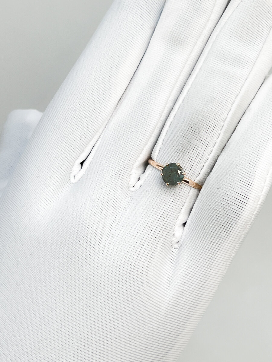 Кольцо, красное золото, 375 проба, александрит