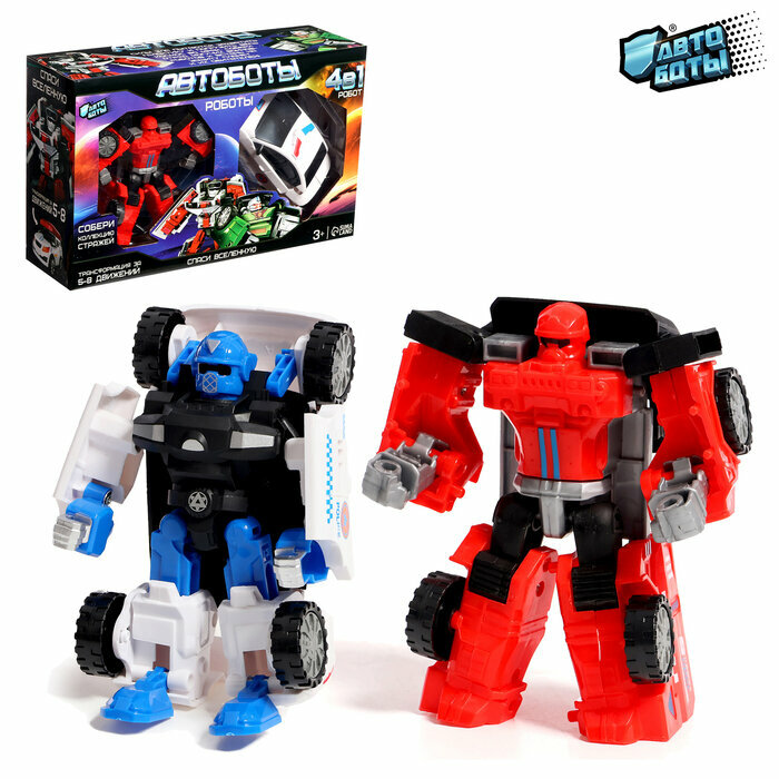 Набор роботов «Автоботы», 2 штуки, полицейский и пожарный, 9911682