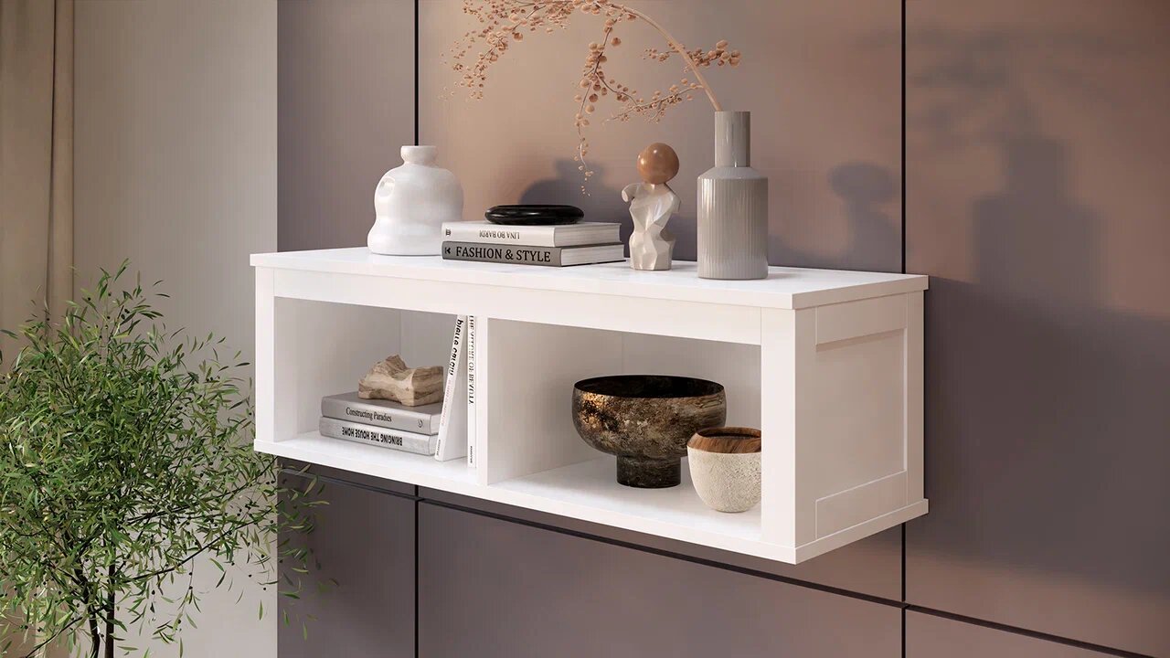 Полка настенная с 2 секциями Хемнэс Hemnes / Кымор, белая, 124х34см