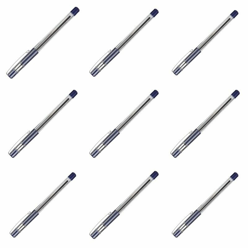 Комус Ручка шариковая My Star, неавтоматическая, с манжетой, 0,5 мм, синяя, 9 шт.