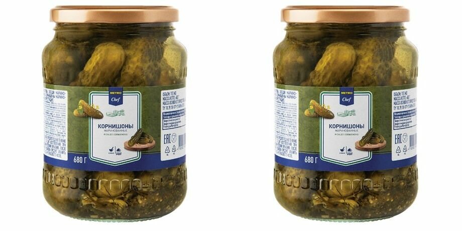 Metro Chef Корнишоны маринованные, 680 г, 2 шт