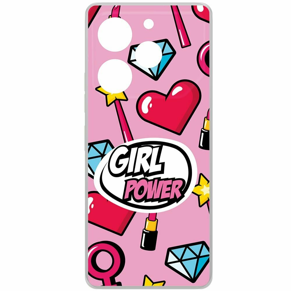 Чехол-накладка Krutoff Clear Case Girl Power для TECNO Pova 6 Pro