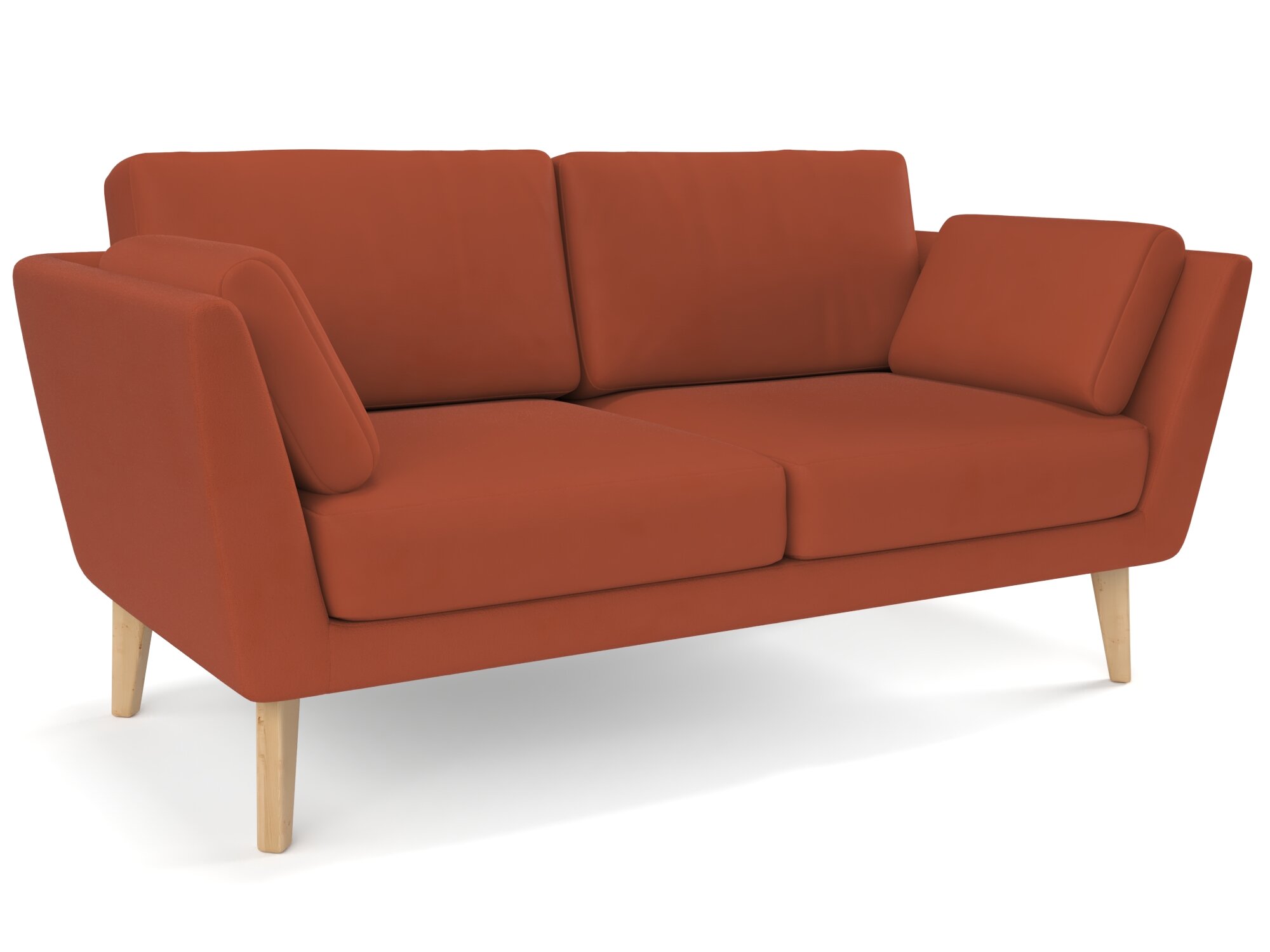 Мини диван Soft Element Минта Terra, двухместный, деревянные ножки, велюр, современный стиль, на кухню, в офис, на дачу