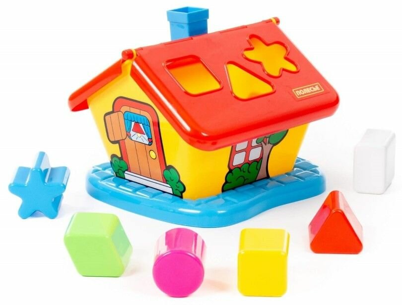 Сортер "Садовый домик", пластиковая развивающая логическая игрушка для малышей, по методике Монтессори, цвета микс