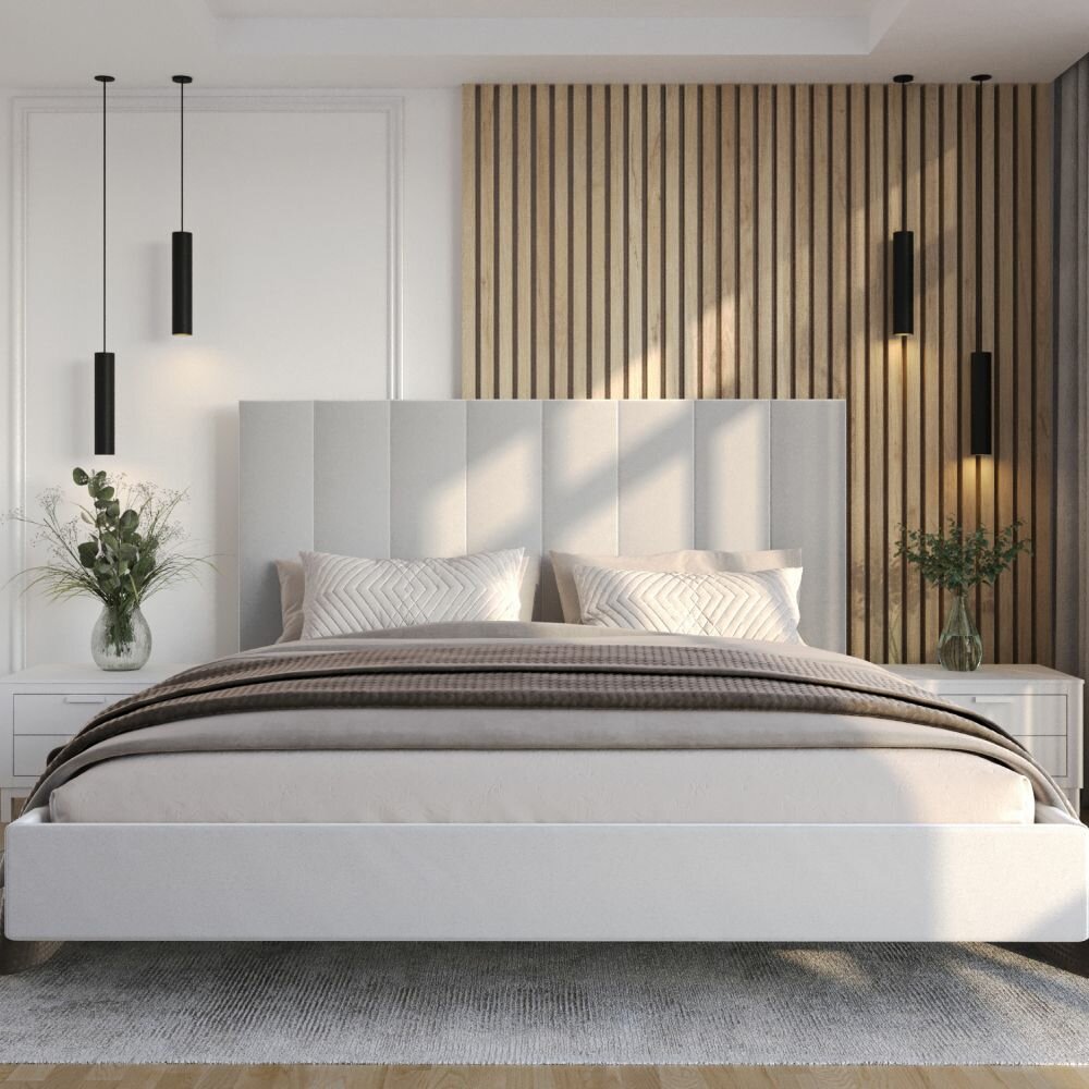 Кровать двуспальная 160x200 парящая Найроби цвет Серый