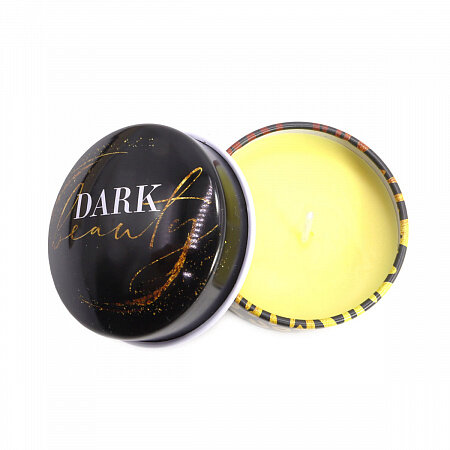 Эко свеча в жестяной банке DARK BEAUTY аромат апельсин (4,8 на 2,5 см.), 1 шт.