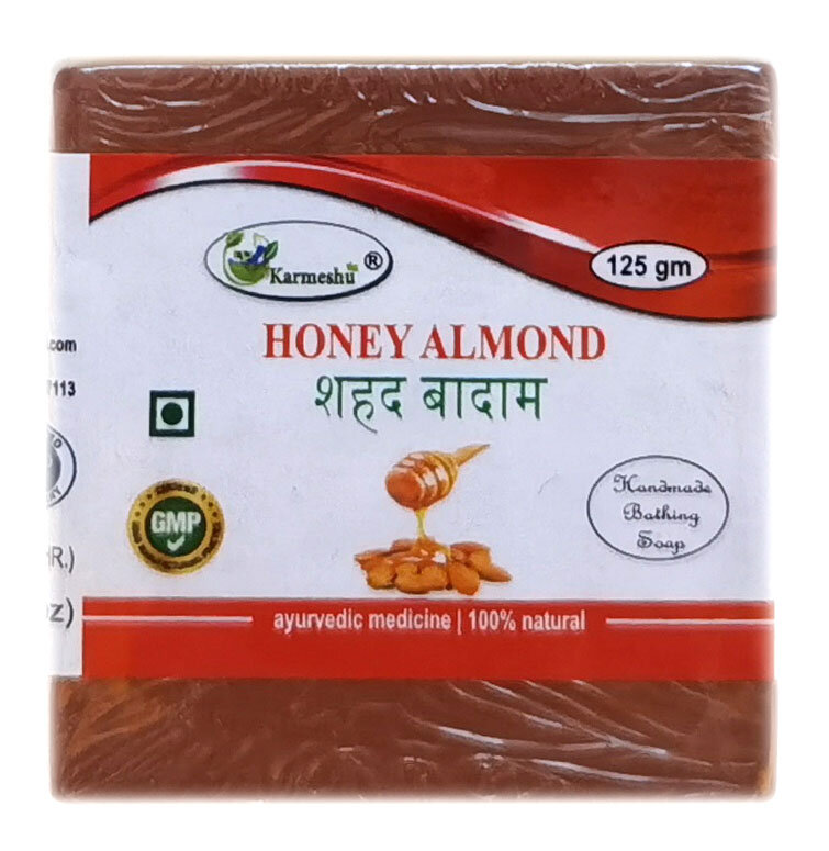 HONEY ALMOND Handmade Bathing Soap, Karmeshu (МЁД И миндаль мыло ручной работы, Кармешу), 125 г.
