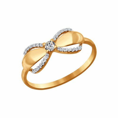 Кольцо, красное золото, 585 проба, фианит