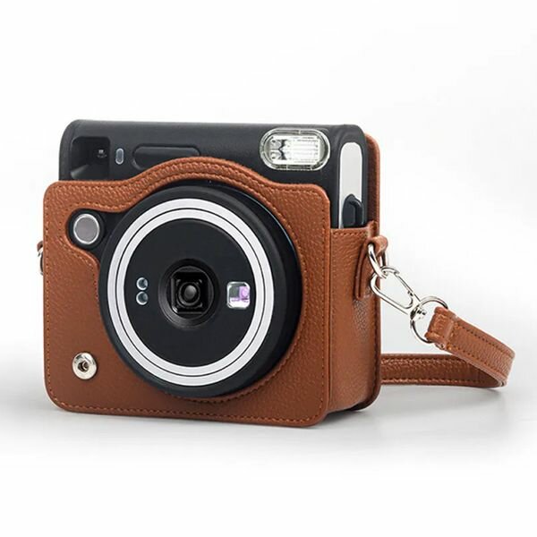 Чехол для фотоаппарата Fujifilm Instax Square SQ40, искусственная кожа, коричневый — фото 1