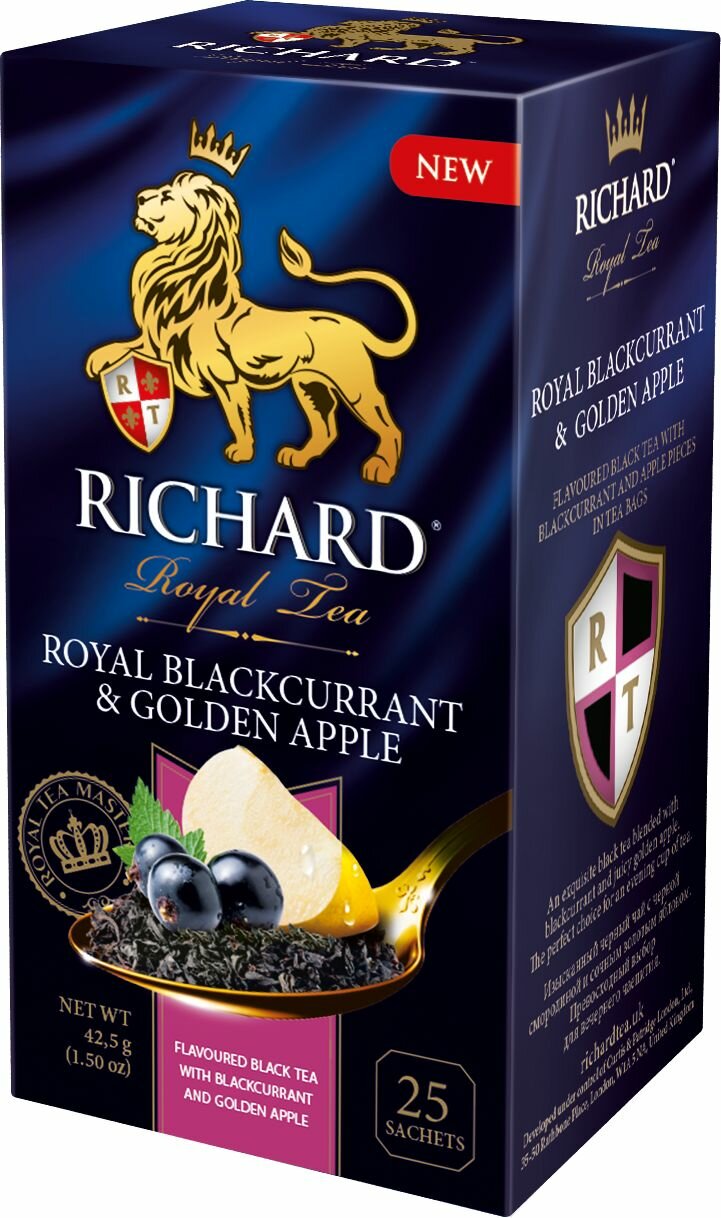 Чай черный RICHARD Royal Blackcurrant & Golden Apple арома, 25пак