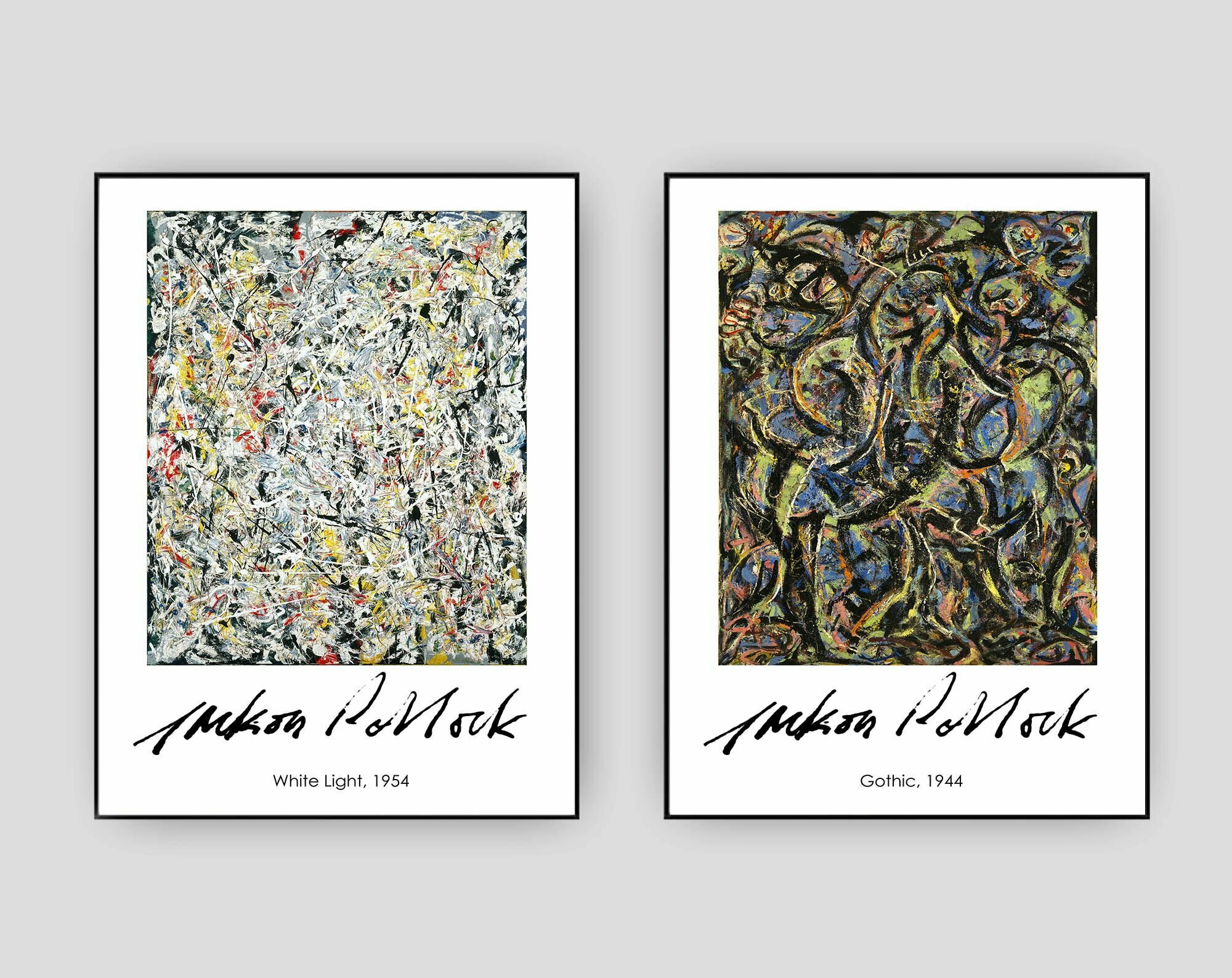 Набор постеров Готика и Белый свет Джексон Поллок, 2 шт, размер A2, без рамы