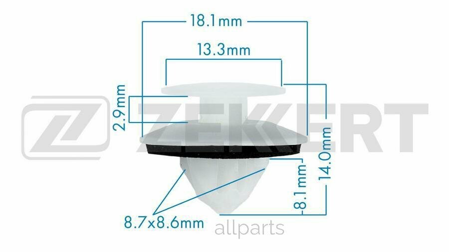 ZEKKERT BE-1356 Клипса крепёжная Mitsubishi (миним. кол-во заказа 10 шт)