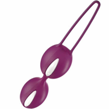 Fun Factory Smartballs Duo, фиолетово-белые Вагинальные шарики со смещенным центром тяжести
