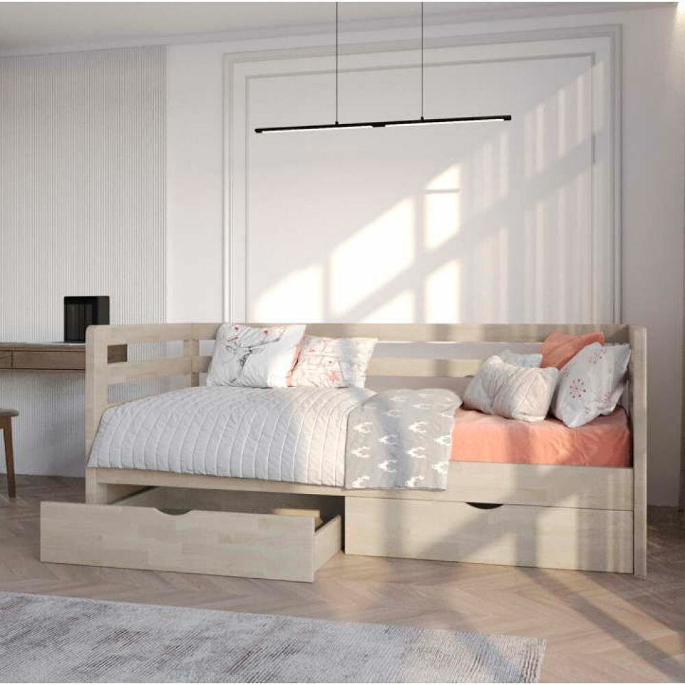 Детская кровать тахта Дуэт 3 спинки с ящиками 80x200