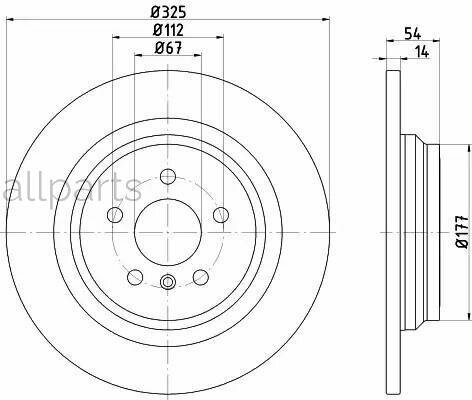 TEXTAR 92277405 Диск тормозной задний MB ML III/GLE (W166)/(C292)/D=325MM TEXTAR 92277405