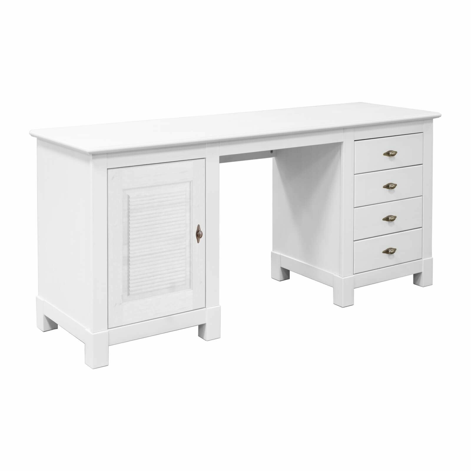 Стол письменный ММЦ Кабинет Рауна 14 (белый воск УКВ) из массива сосны