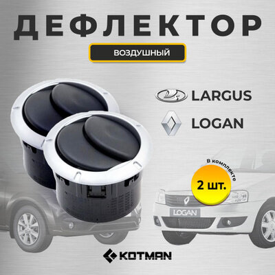 Дефлектор воздушный Лада Ларгус, Рено Логан в сборе 2 шт