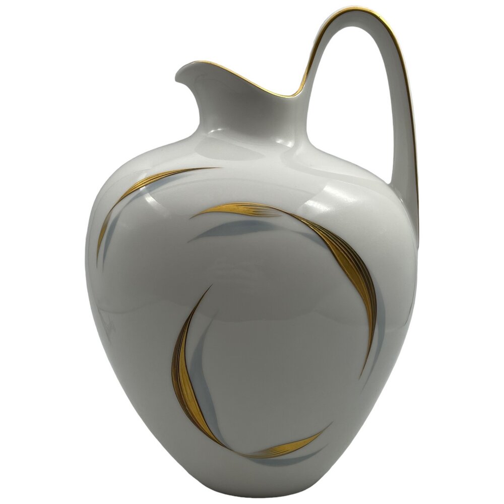 Ваза - кувшин "Листья", 24 см, ручная роспись, 1947-1973 гг, Heinrich Manufaktur Chiemsee, Германия