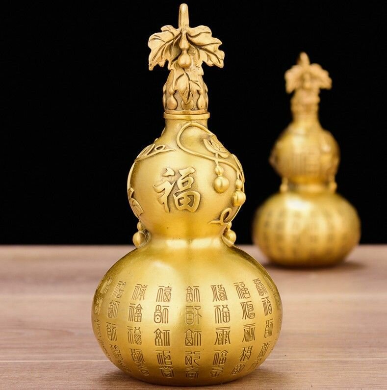 Статуэтка "Тыква Горлянка" Фен-Шуй, бронза (15,5*7,5 см.)