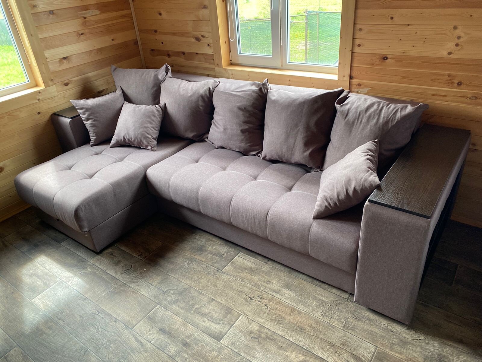 Угловой диван-кровать "Дубай", 300х160х85см, наполнитель пружинный блок, ящик для белья, левый угол, Savana Plus Java