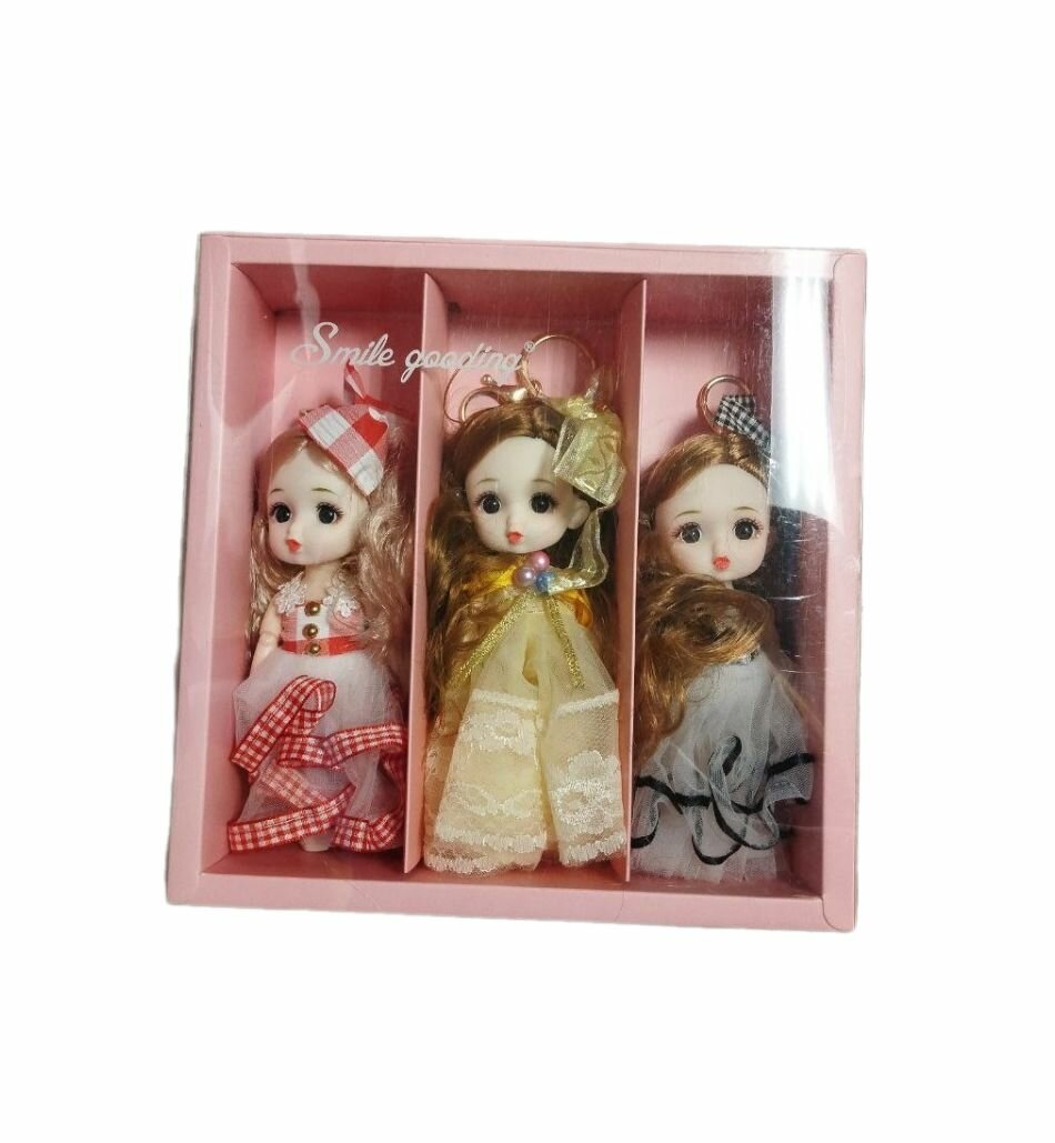 Игровой набор Шарнирных кукол BJD 3 шт, Платье в клетку