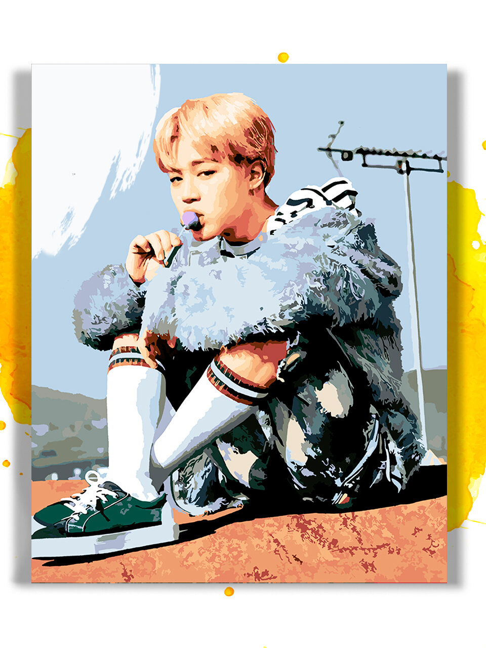 Картина по номерам на холсте BTS Пак Чи Мин, 40 х 50 см