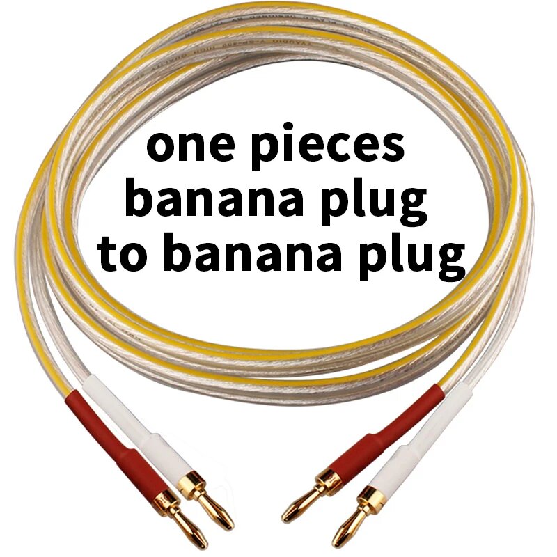 HIFI посеребренный акустический кабель 6N OFC для Hi-Fi систем 1pcs- Banana plug, 2 м