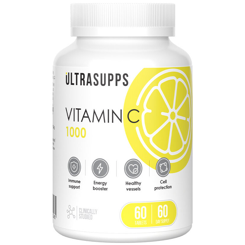 UltraSupps Vitamin C 1000 mg - 60 таблеток, ---