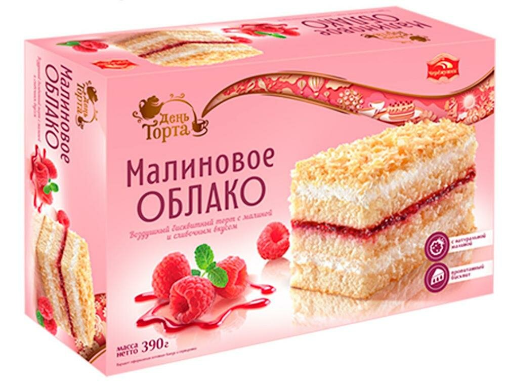 Упаковка из 6 штук Торт Черёмушки "Малиновое Облако" 390г