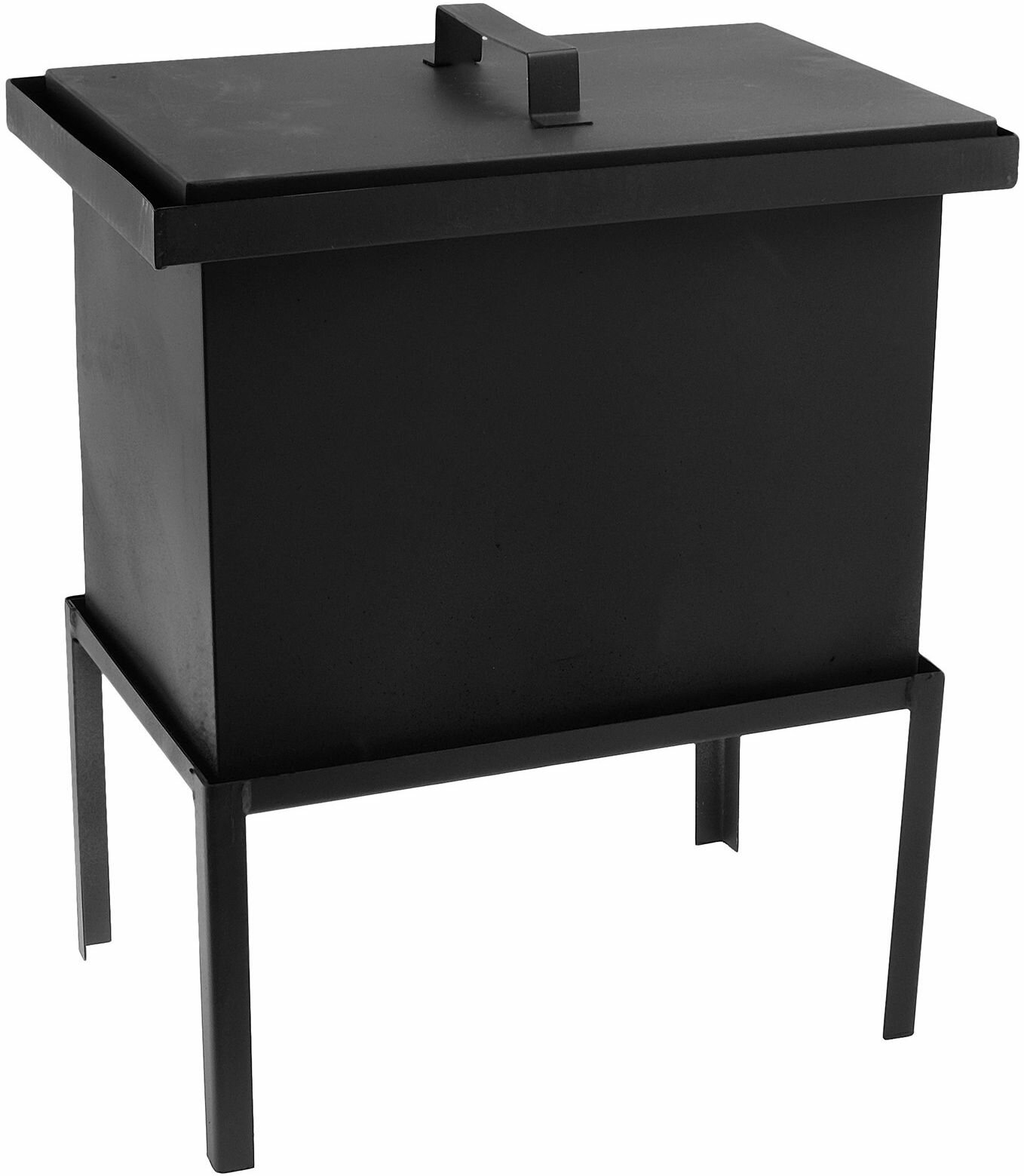 Коптильня походная стальная с гидрозатвором, размер 44 х 29,4 х 31 см, в наборе поддон, крышка, две решетки и подставка, для горячего копчения в домашних условиях