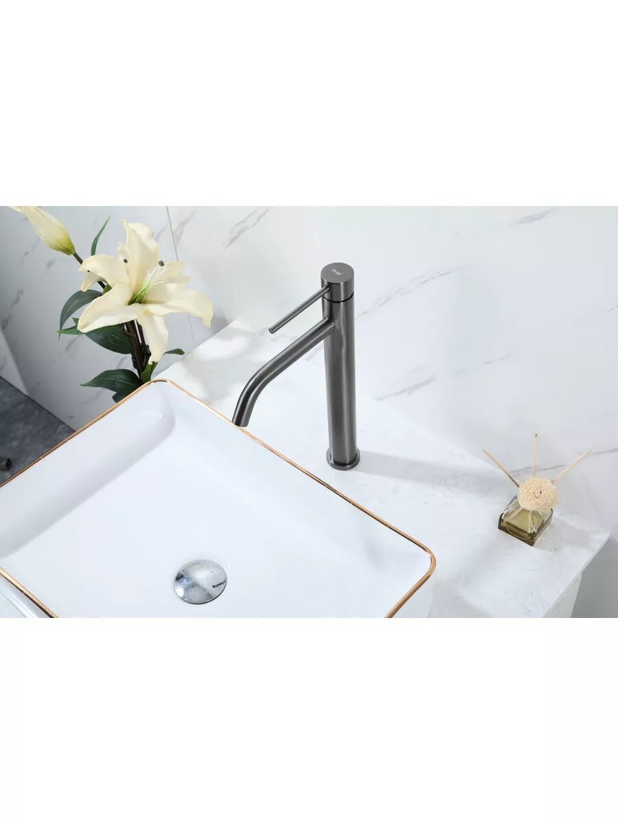 Смеситель для раковины Frap F10807-29, однорычажный, оружейная сталь