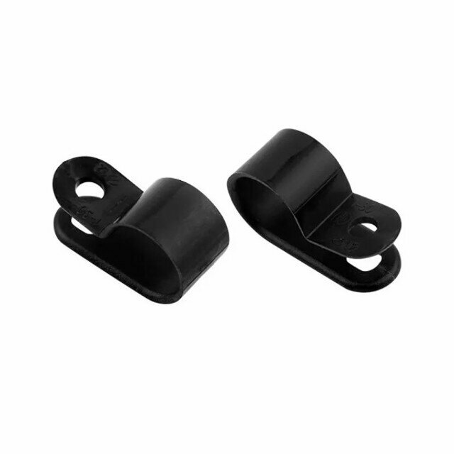 Скоба крепления кабеля D16 мм нейлон черная, набор 25 шт, прочная долговечная фиксация