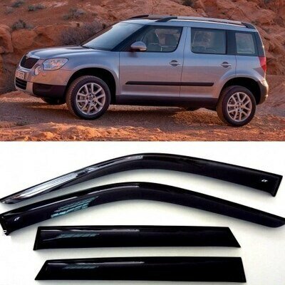 Дефлекторы боковых окон SKODA Yeti Шкода Йети (2009-2014) дефлекторы окон
