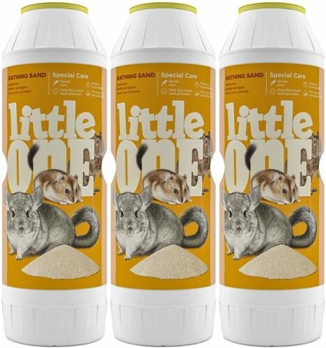 Little one Песок для купания шиншилл, 1000 г, 3 шт