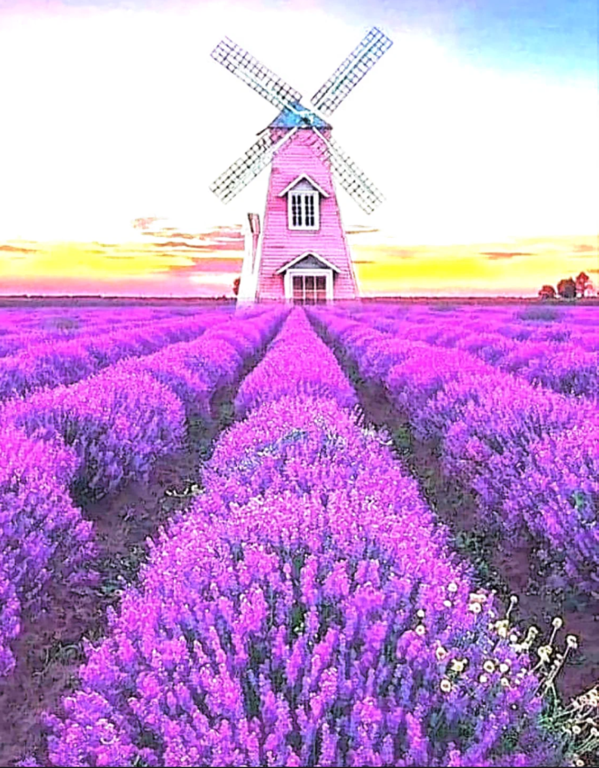 Картина по номерам "Лавандовое поле", хлопковый холст на подрамнике 40х50 см, акрил, 000 Art Hobby Home