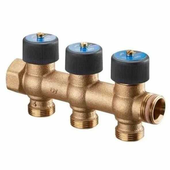 Коллектор Oventrop "Multidis R" 3/4" 3/4 на 3 отвода для систем водоснабжения с функцией отключения