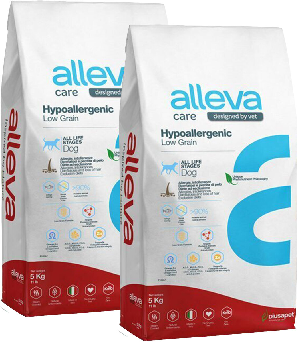 ALLEVA CARE ADULT DOG HYPOALLERGENIC LOW GRAIN низкоз для взр собак всех пород при пищевой аллергии 5 + 5 кг
