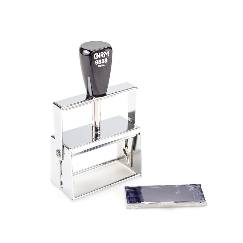 GRM 9838 HD металлическая оснастка для штампа 98х38 мм с синей подушкой
