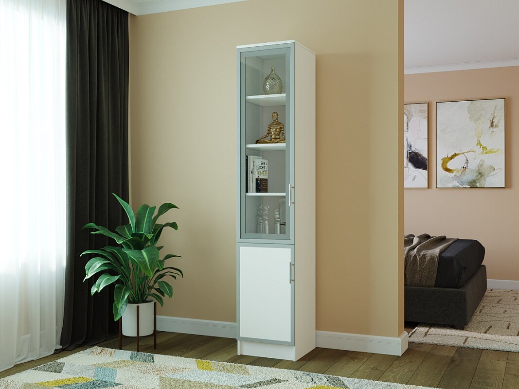 Книжный шкаф МебельЛэнд24 Альма - 3 Белый 50x30x210