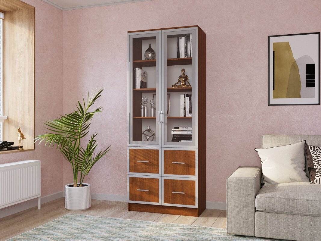 Книжный шкаф МебельЛэнд24 Альма - 10 Орех Экко 60x50x230
