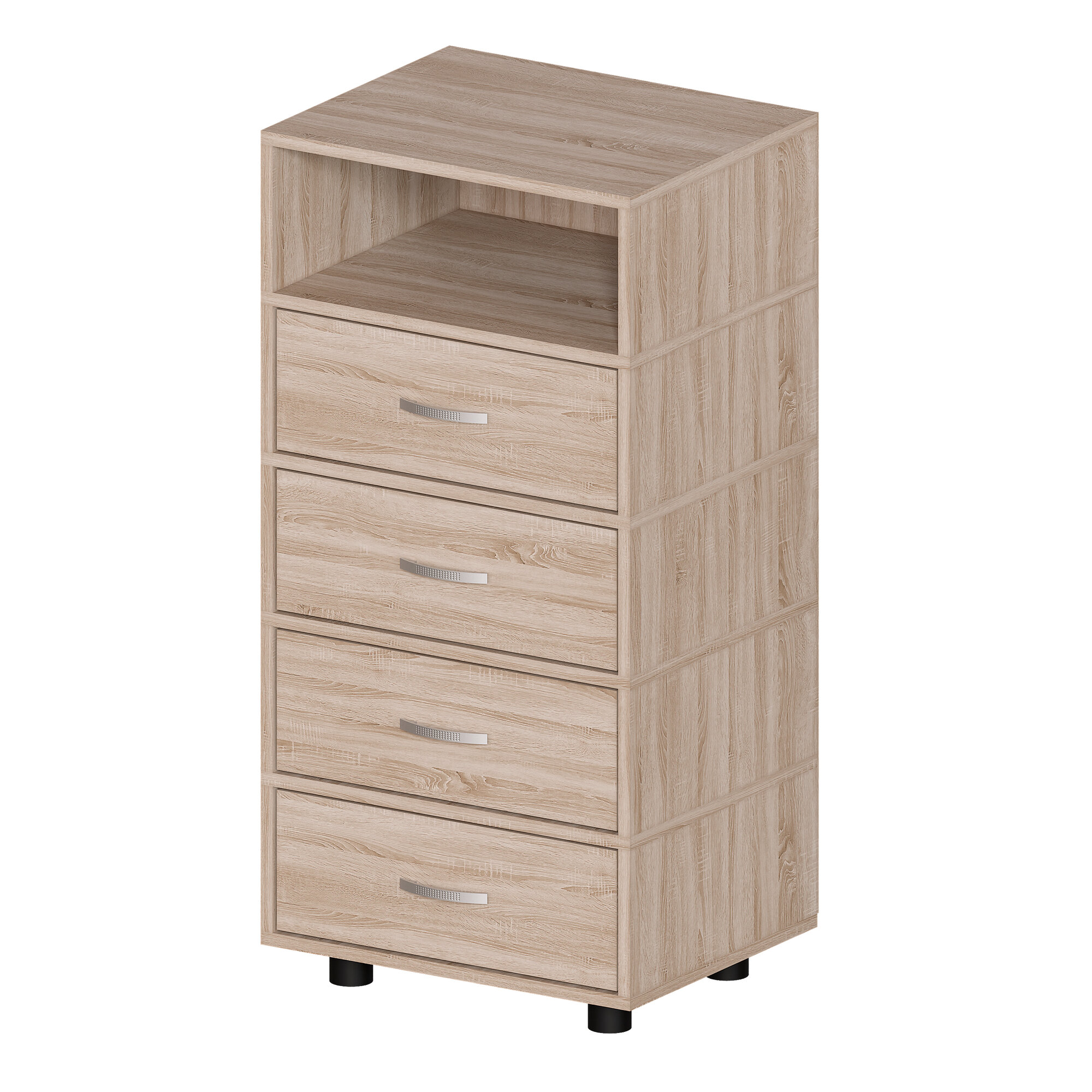 Комод СитиМебель-8 Ширина 40 см, Глубина 30 см, Высота 103 см, цвет: Дуб сонома