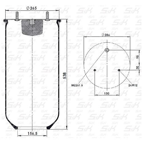 Подушка подвески прицепа SCHMITZ (Шмитз) Прицеп Schmitz (SK-0285P-01)
