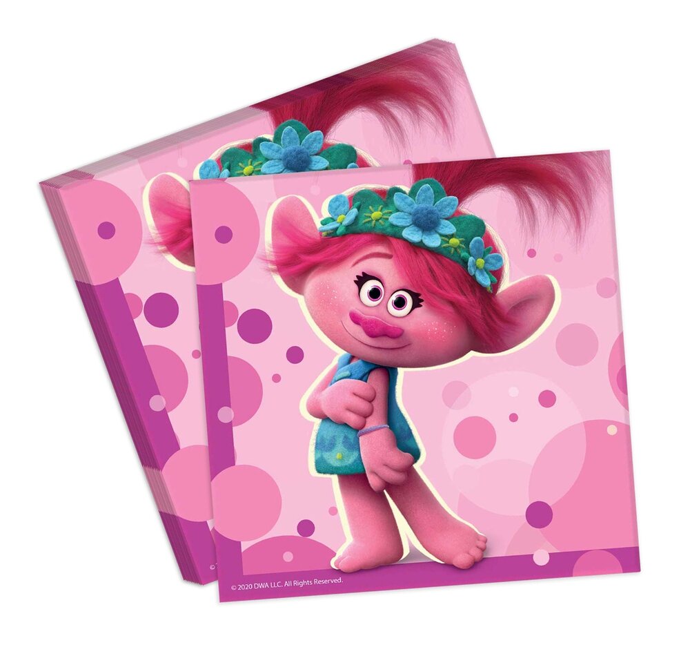 Набор салфеток сервировочных бумажных Trolls\Тролли (2 упаковки), 40 шт, ND Play