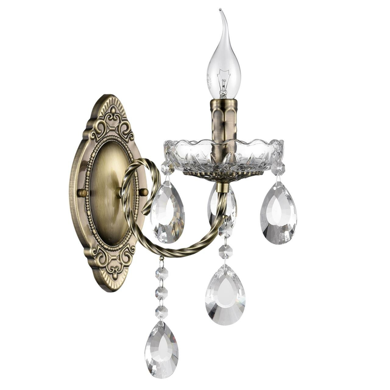 8190/1W CLASSI LN25 24 античная бронза, металл/хрусталь Бра E14 1*40W 220V LINN Lumion