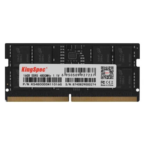 Оперативная память KINGSPEC KS4800D5N11016G DDR5 - 1x 16ГБ 4800МГц, для ноутбуков (SO-DIMM), Ret