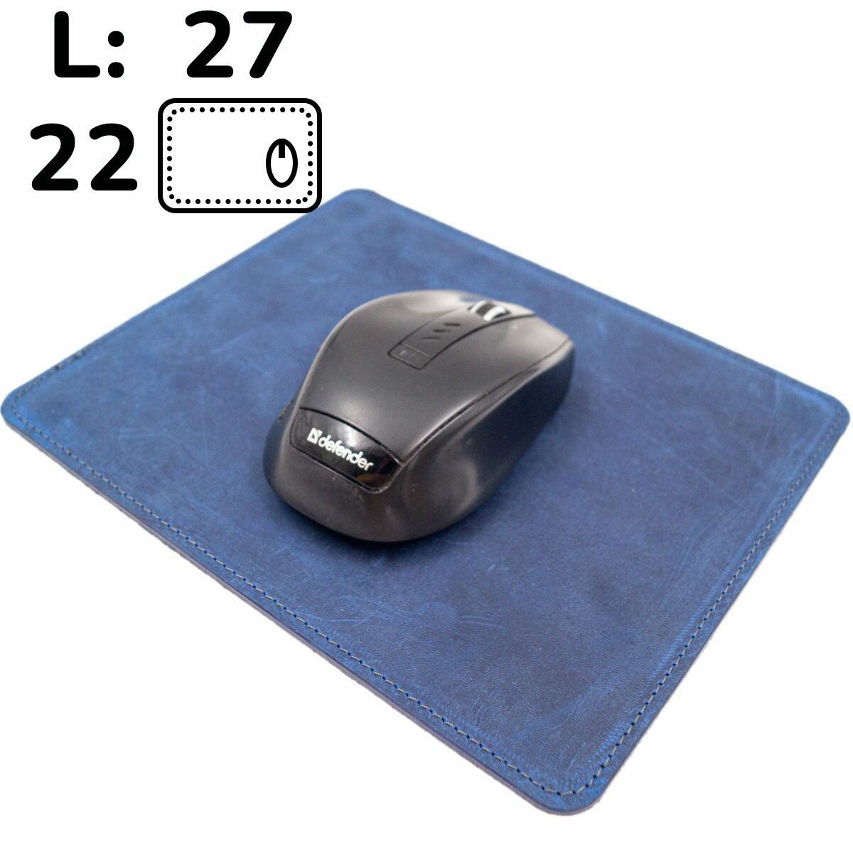 Коврик для мышки 22 х 27 см из натуральной кожи Audmorr J, NewPad L Cobalt