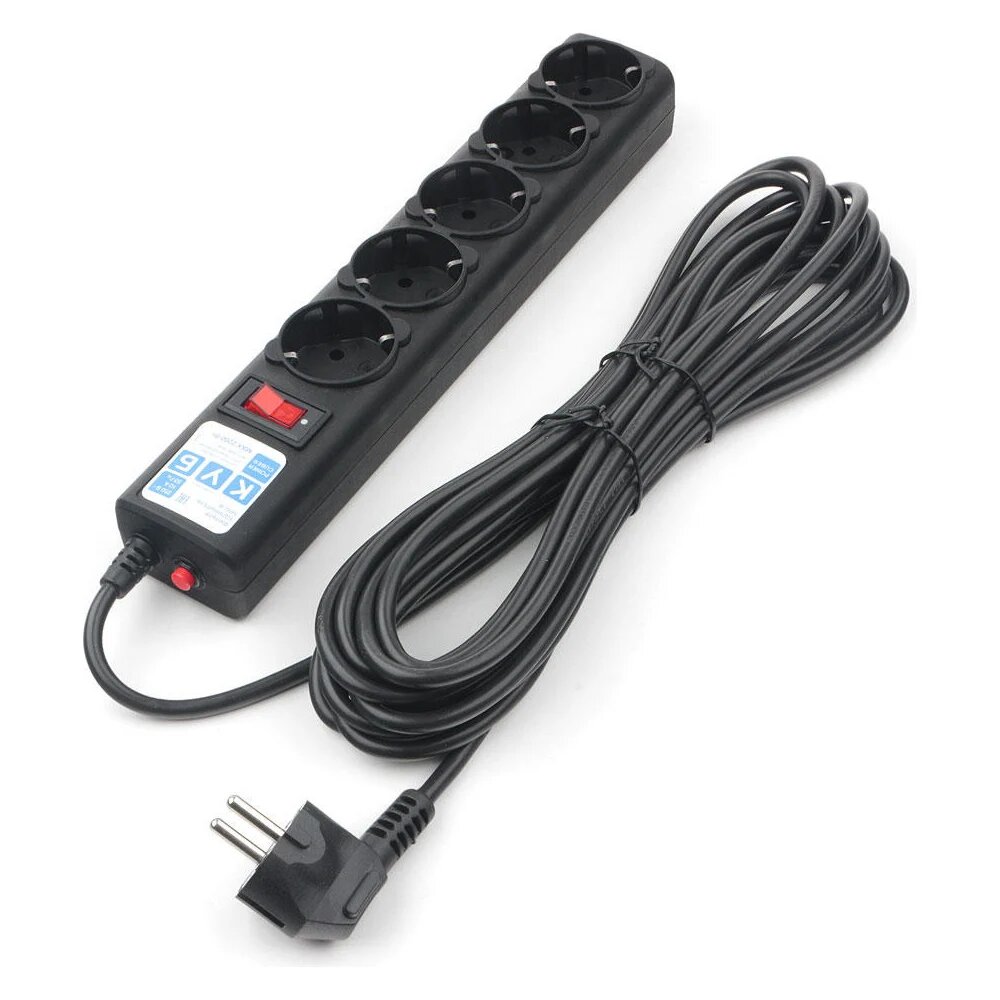Фильтр-удлинитель Power Cube 5,0 м 5 розеток (черный графит) 10А/2,2кВт, SPG5-С5 2 Вт