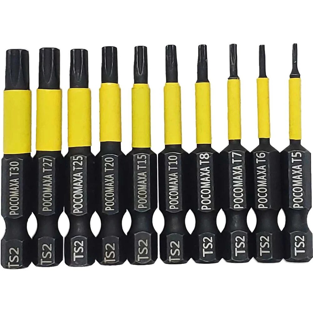Набор магнитных ударных бит TORX длиной 50 мм (T5/T6/T7/T8/T10/T15/T20/T25/T27/T30) росомаха 300002, защищенная
